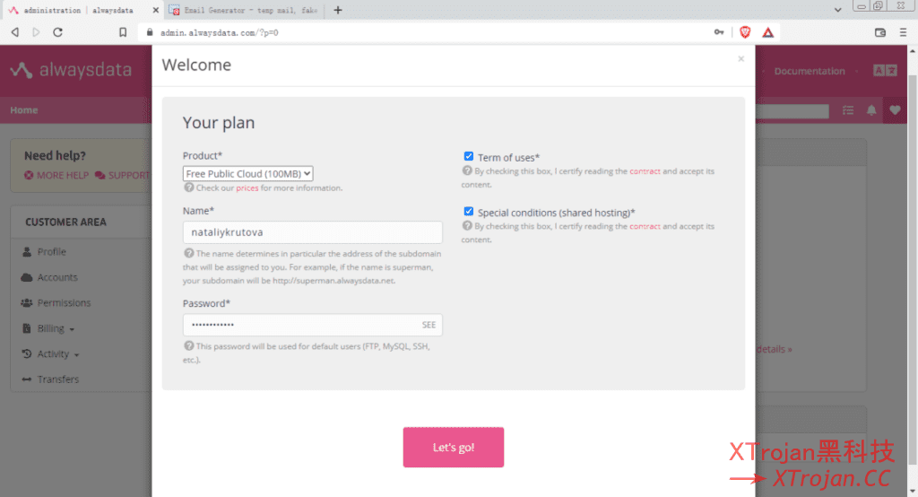 Alwaysdata 搭建 xray 节点教程 - XTrojan黑科技